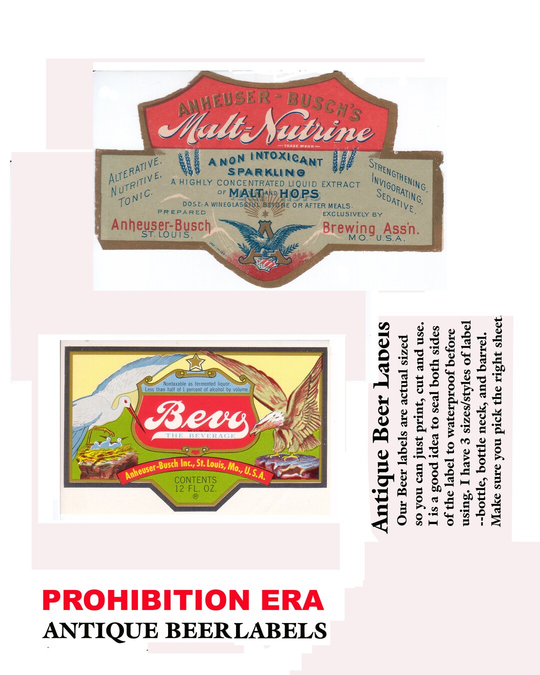 Vintage Antique Prohibition Beer Labels Digital Download JPEG.JPG 2 ...