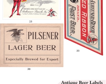 Printable Vintage Antique Beer Bottle Labels Digital Download - Etsy