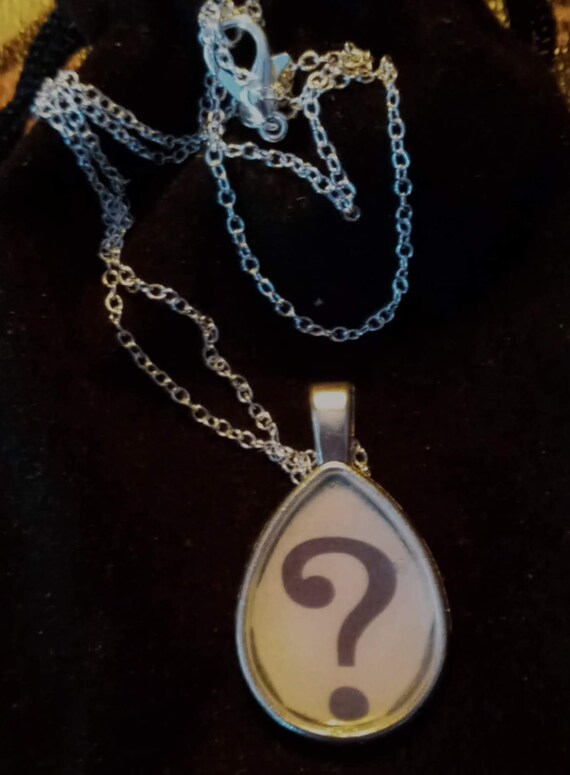 Gothic Looking Question Mark Pendant in Glass Bubble With - Etsy