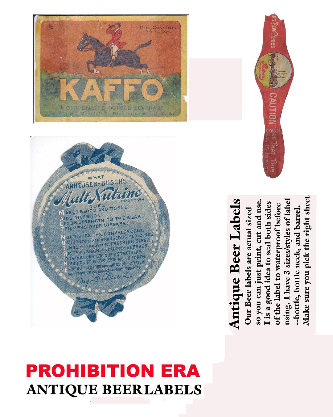 Vintage Antique Prohibition Beer Labels Digital Download JPEG.JPG 3 ...