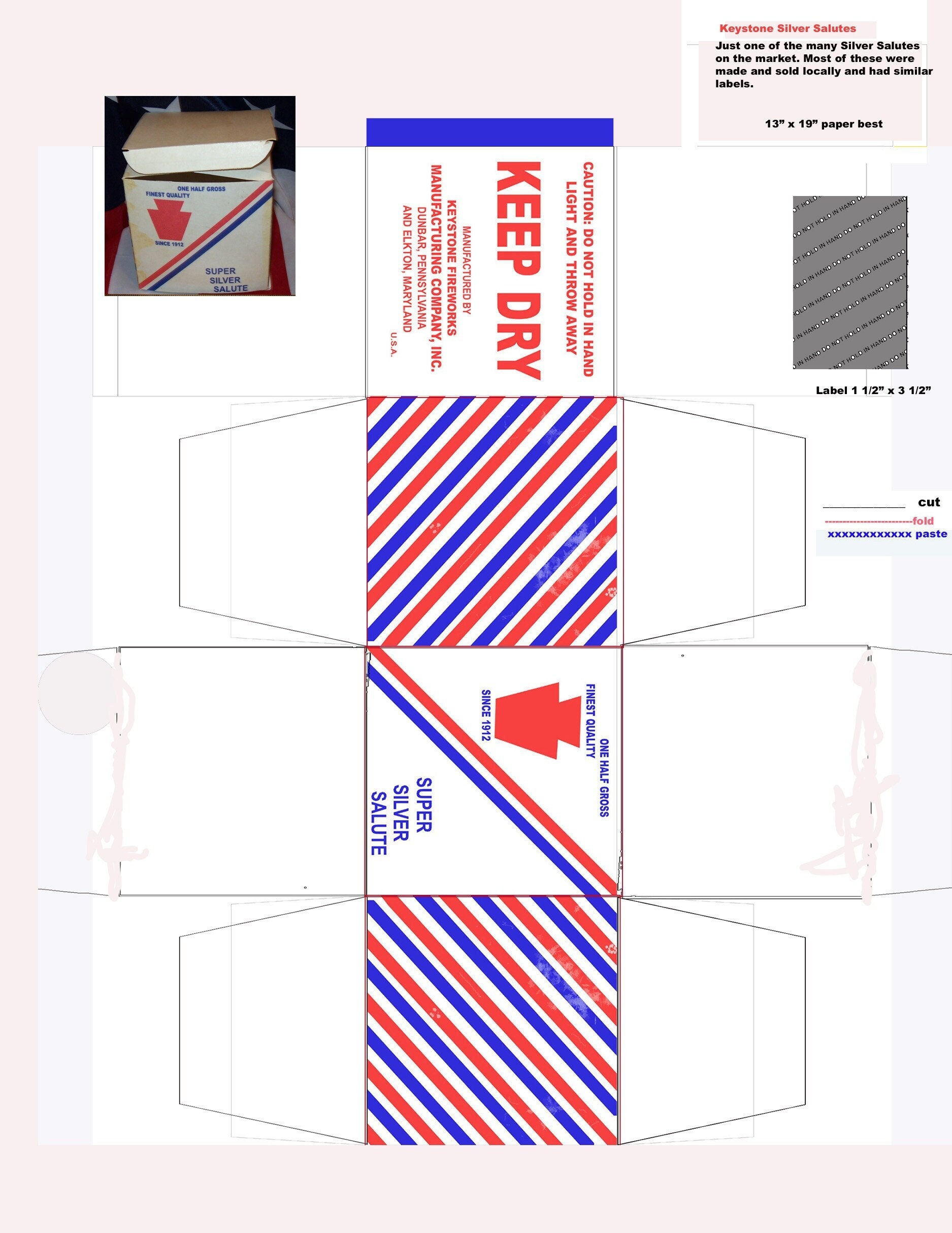 Printable Keystone Fireworks Super Silver Salute Vintage Looking ...