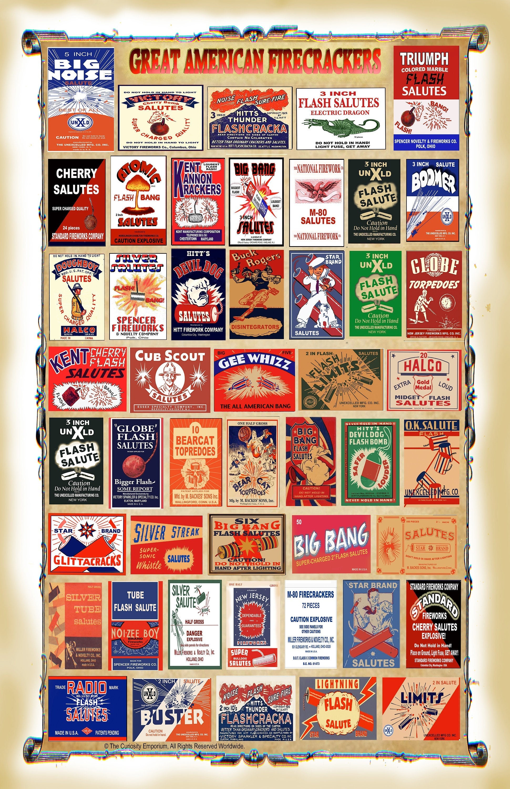 Printable Great American Firecrackers -JPEG -jpg-digital-fireworks ...