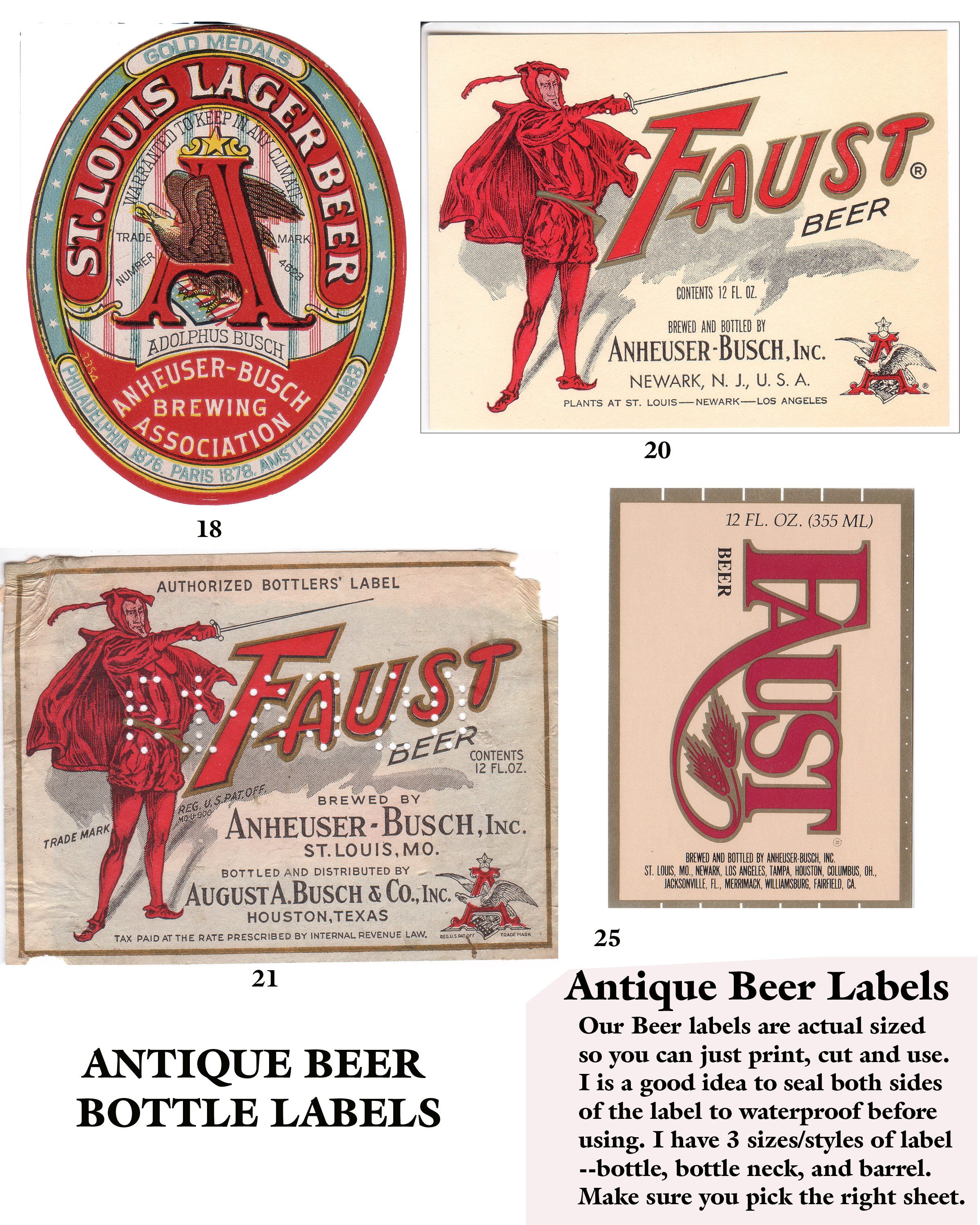 Printable Vintage Antique Beer Bottle Labels Digital Download JPEG.JPG ...