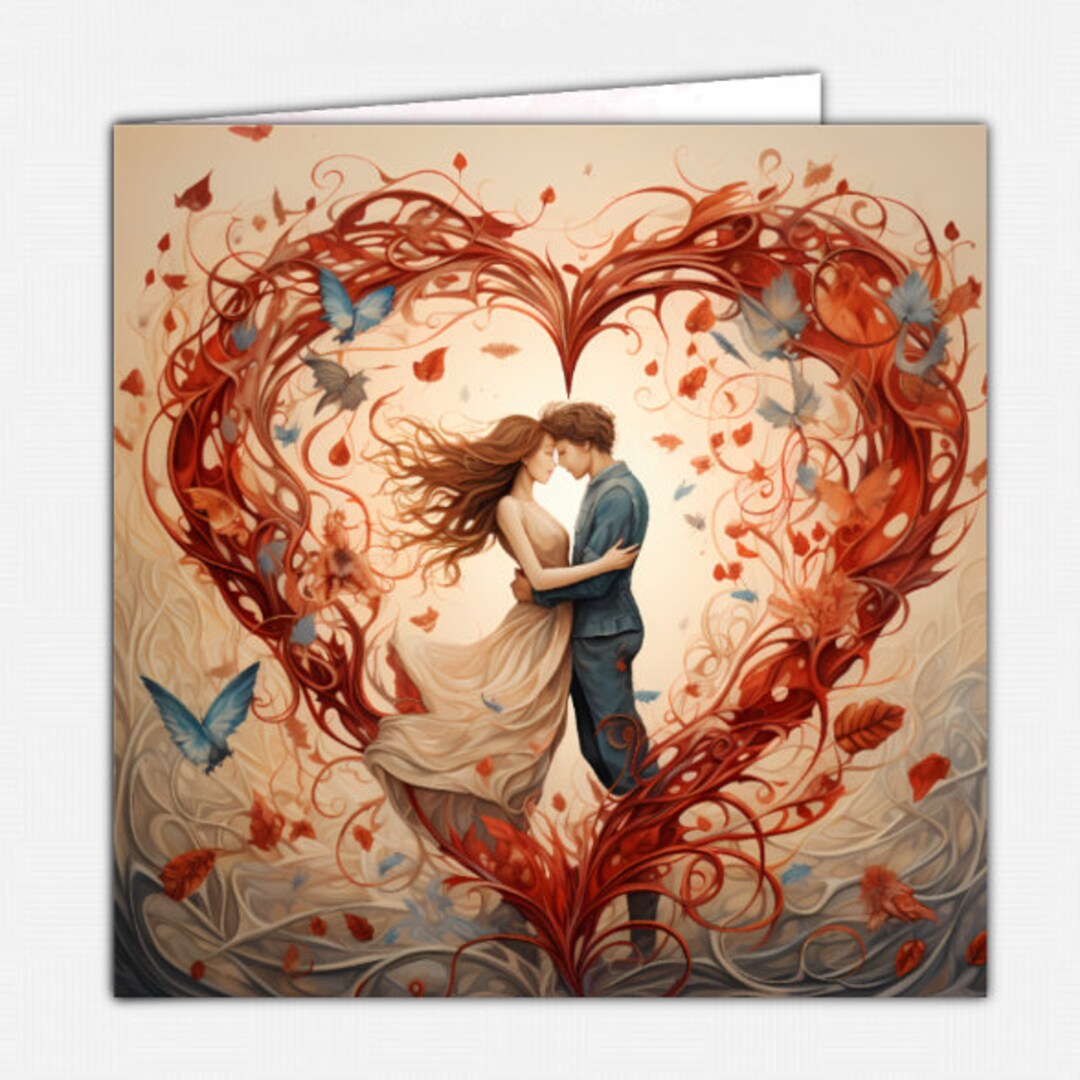 Red Heart Love Cards, Valentine Love Note Cards, Valentine's Day Cards ...