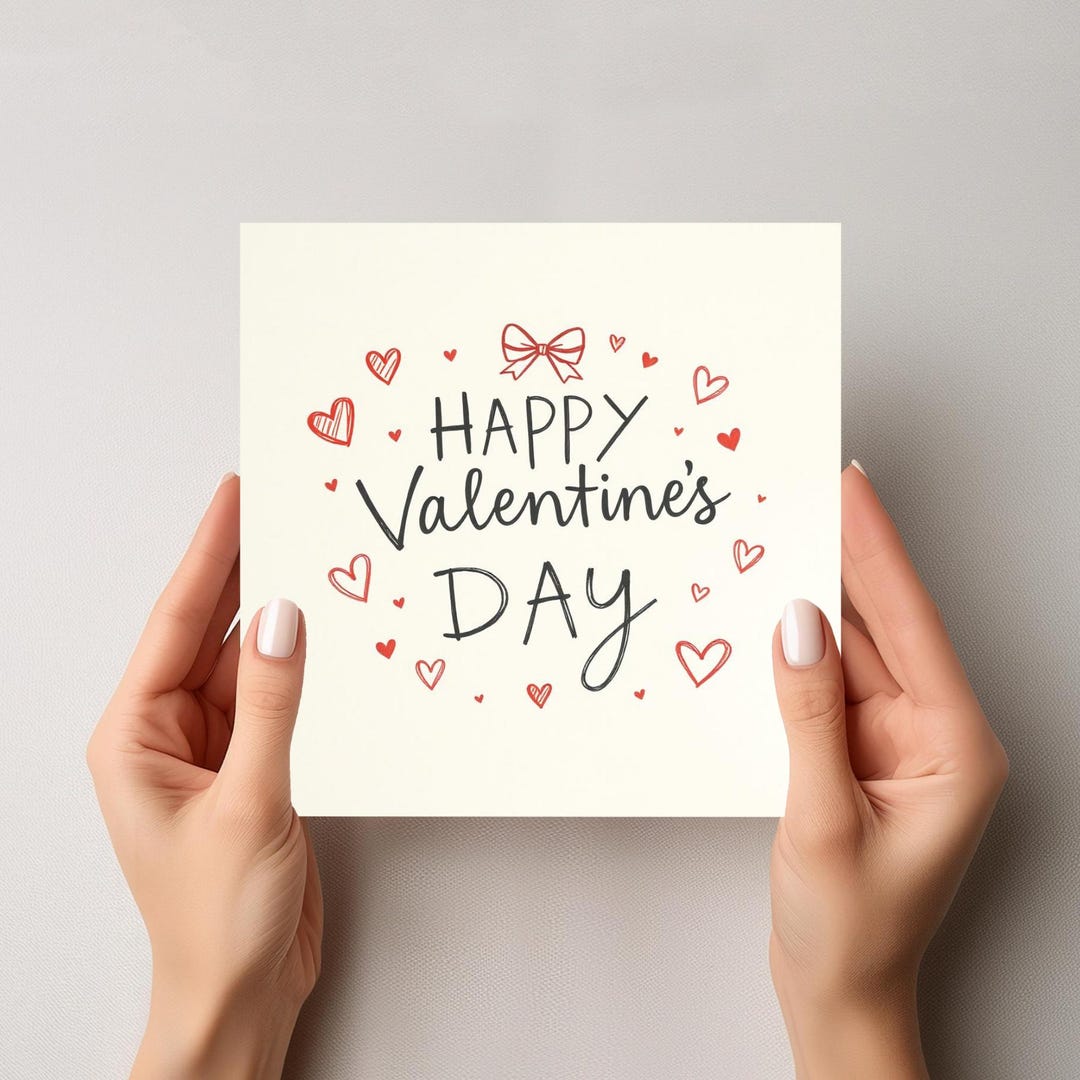 Happy Valentine's Day, Valentine Day Postcards, Card With Text Message ...