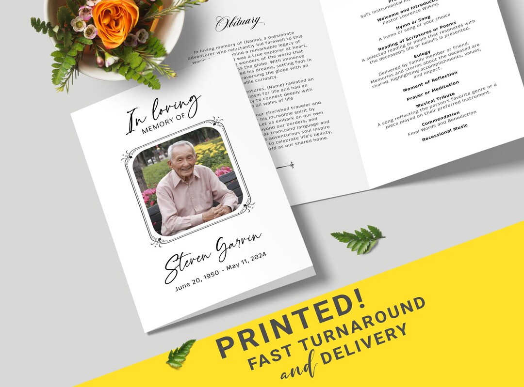 Funeral Brochure, Funeral Programs, Funeral Order of Service Cards ...