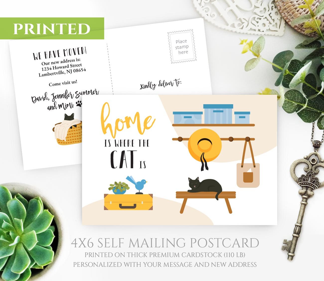 Cat New Home Announcement Postcard 4x6 Cat Owner We Have - Etsy