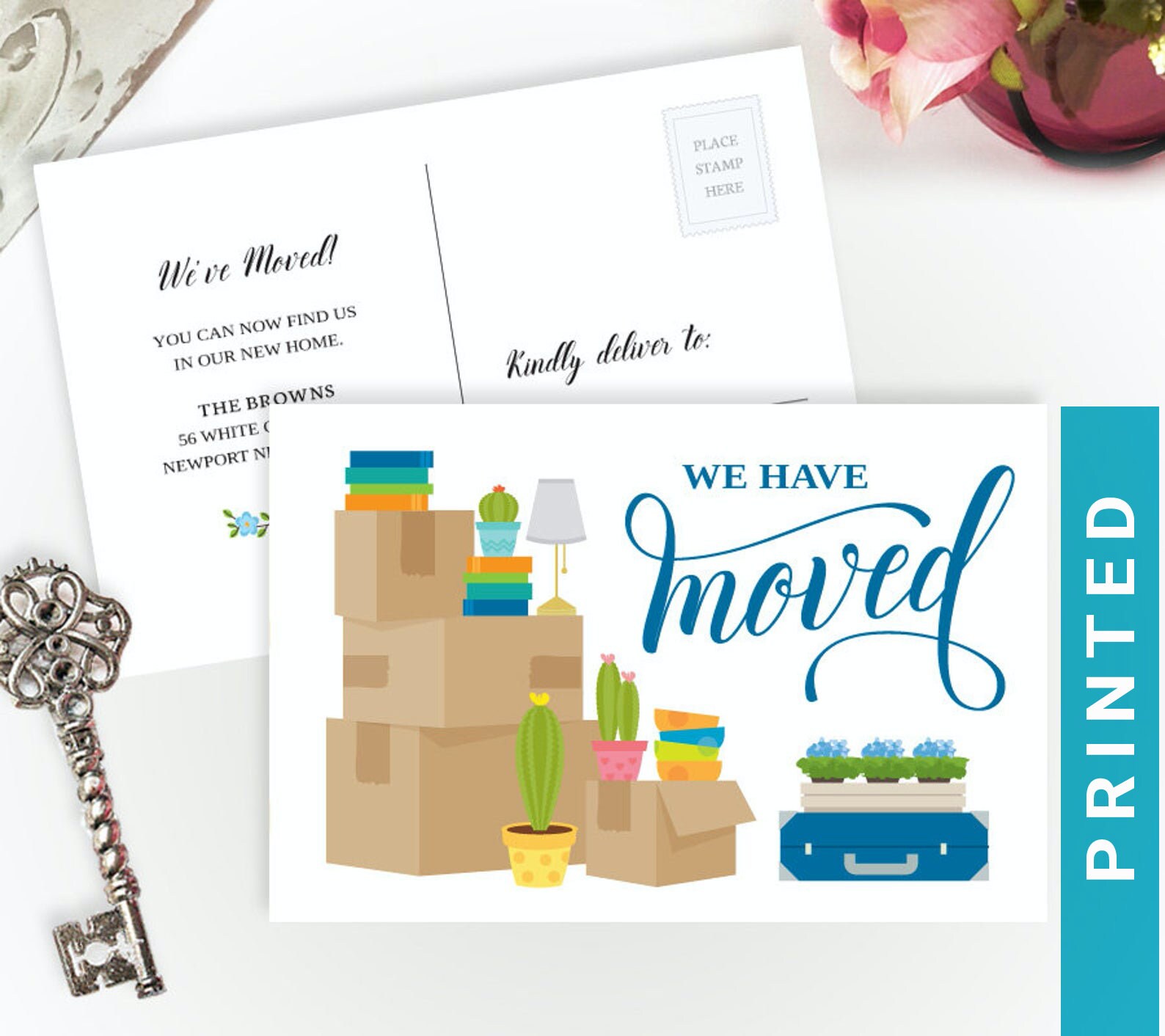 PRINTED Funny Moving Announcement Postcard 4X6 Moving Card - Etsy