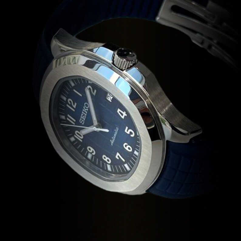 Seiko Black Aquanaut Mod Custom Watch Automatic NH35 Rubber - Etsy
