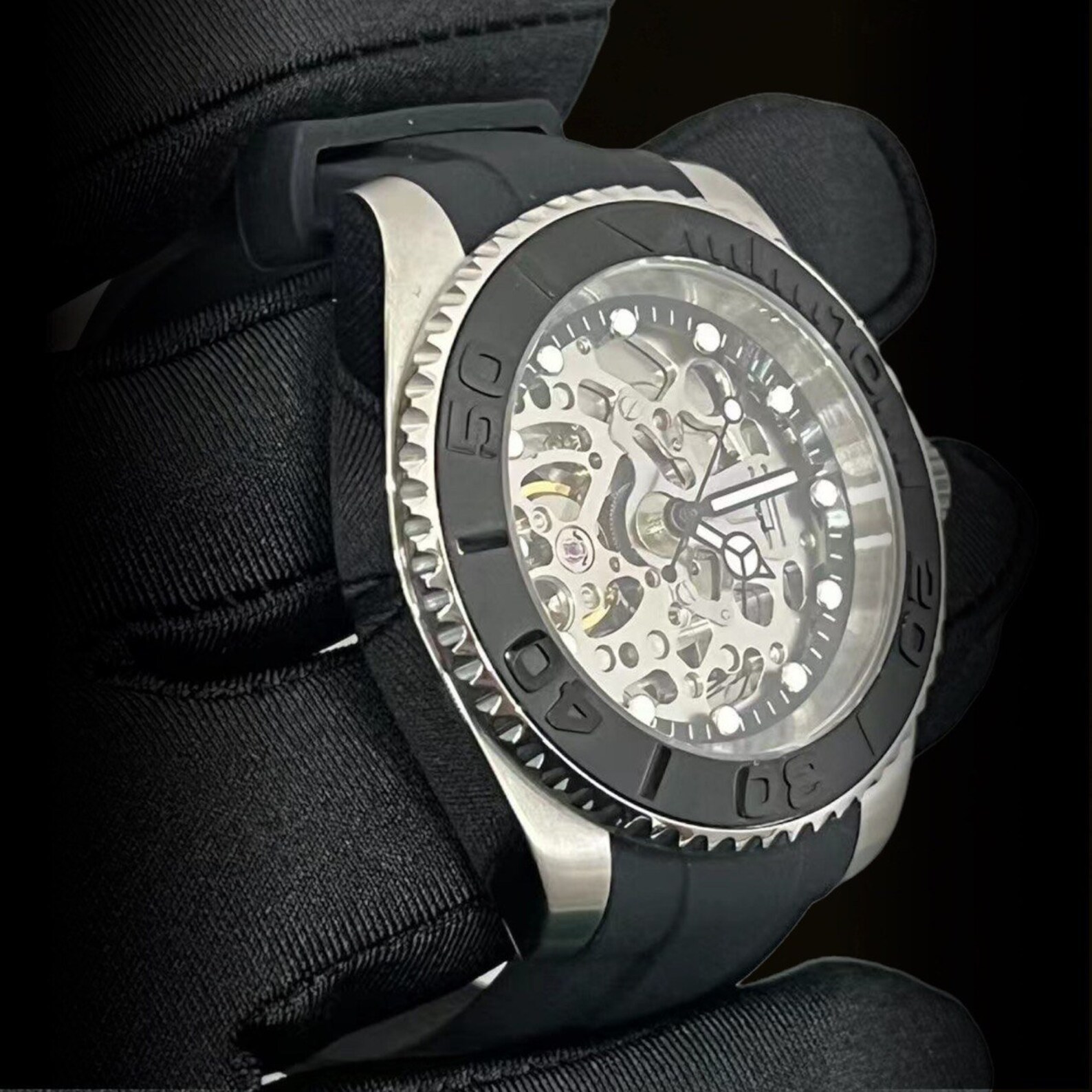 Seiko Skeleton Yachster YM Mod Custom Watch Automatic NH70 - Etsy