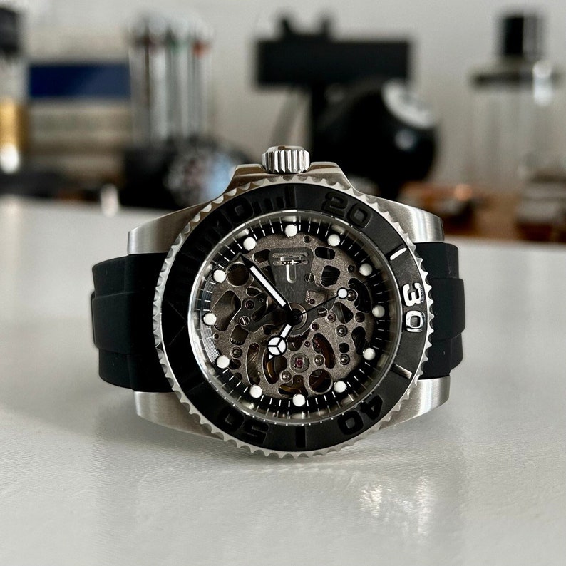 Mens Automatic Seiko Skeleton Mod Custom Watch, Dive-ready, Sapphire ...