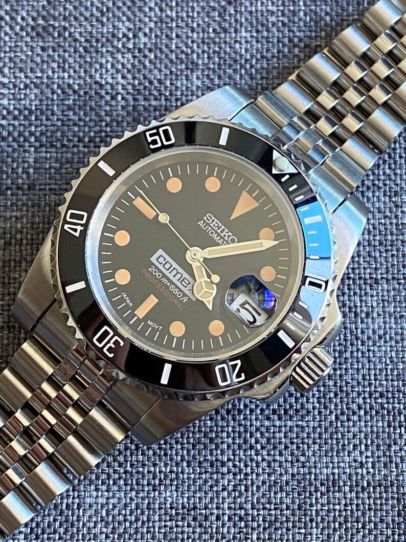 Seiko Automatic NH35A Comex Custom Mod Watch Black Ceramic | Etsy