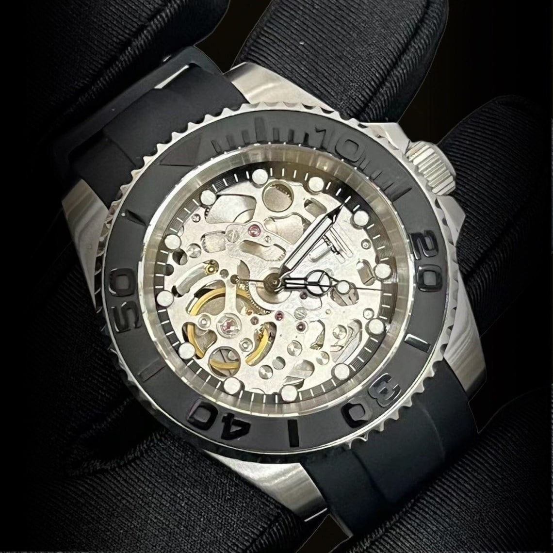 Seiko Skeleton Yachster YM Mod Custom Watch Automatic NH70 - Etsy