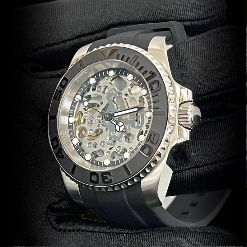 Seiko Skeleton Yachster YM Mod Custom Watch Automatic NH70 - Etsy