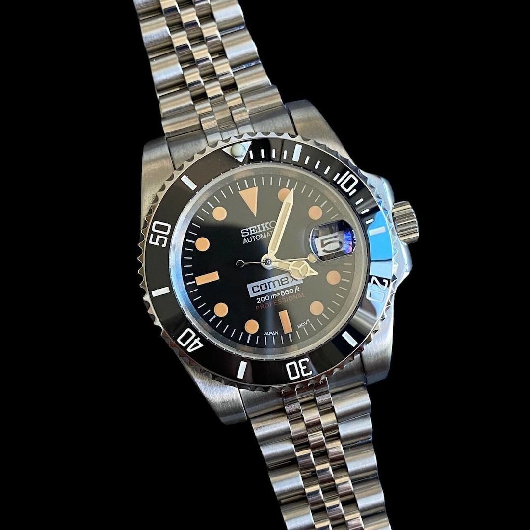 Seiko Automatic NH35A Comex Custom Mod Watch Black Ceramic - Etsy