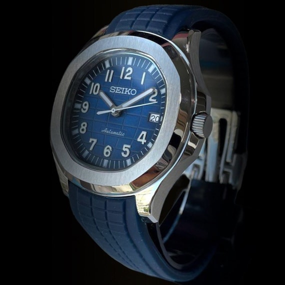 Seiko Black Aquanaut Mod Custom Watch Automatic NH35 Rubber - Etsy