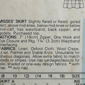 Vintage Vogue 9528 Misses Flared Skirt in Three Lengths Sewing Pattern ...