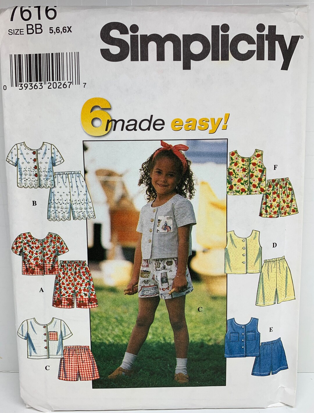 Girl’s Button Front Top and Pull on Shorts Sewing Pattern Simplicity ...