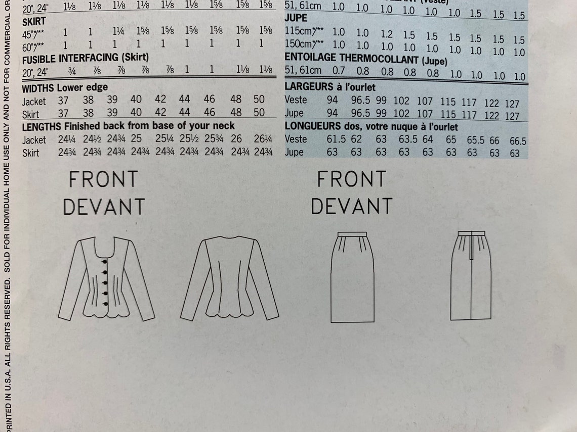 Easy to Sew Womens Suit Sewing Pattern Button Front Jacket - Etsy