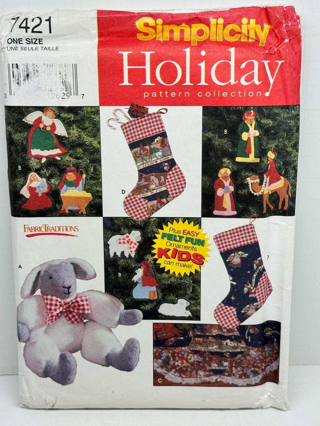 Simplicity 7421 Christmas Craft Sewing Pattern Stocking Tree Skirt ...