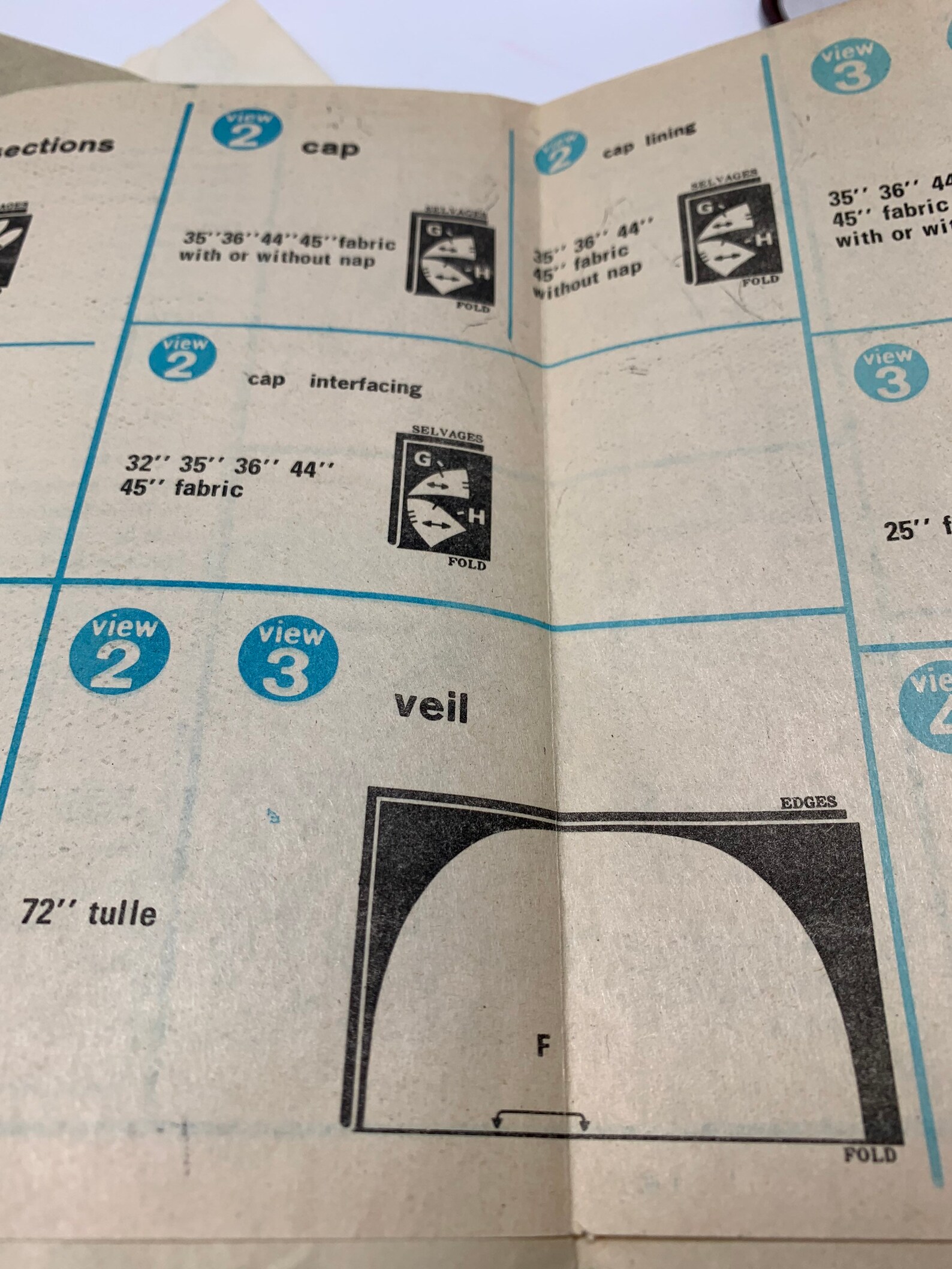 Vintage 70s Bridal Veil Wedding Headdress Simplicity 9826 - Etsy