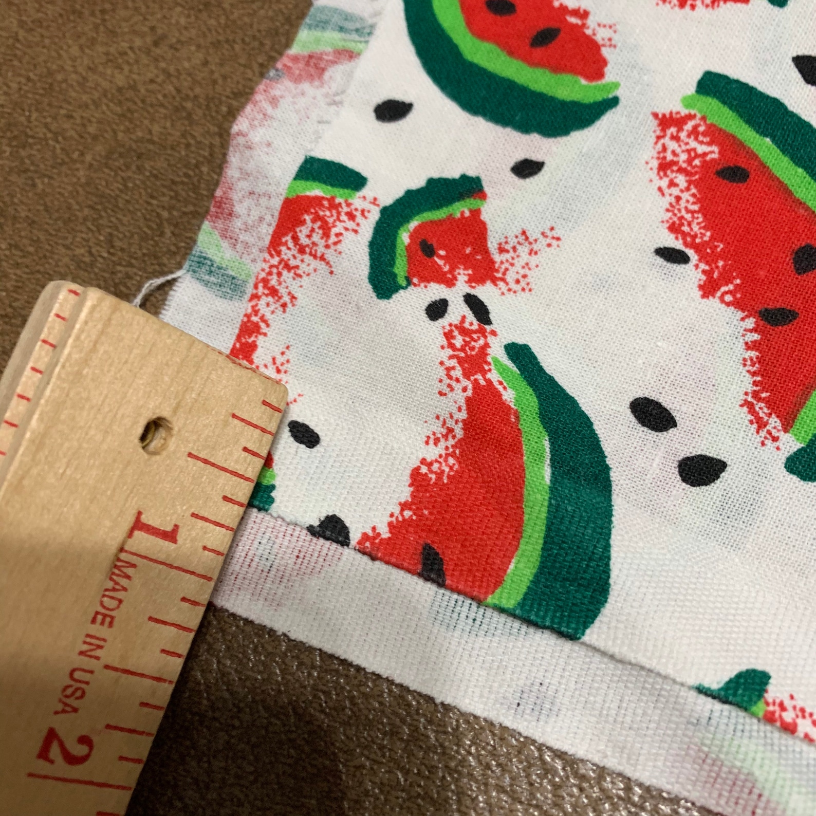 Watermelon and Seeds Cotton Fabric 44 x 32 Vintage Out of | Etsy