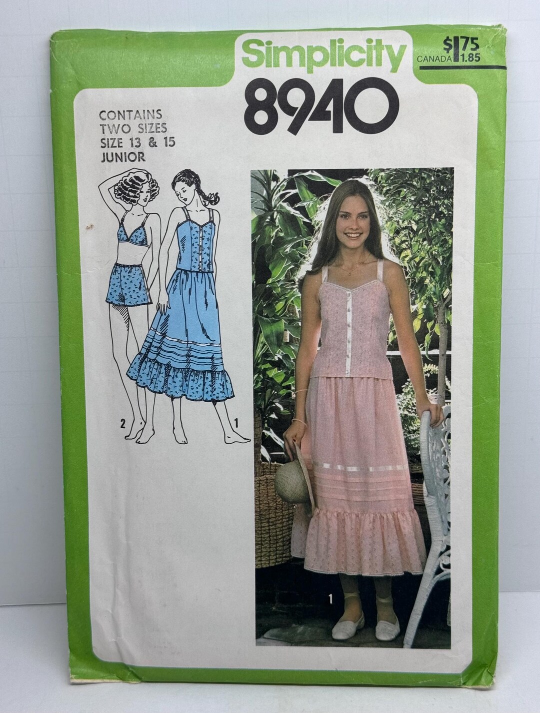 Vintage Simplicity 8940 Junior’s Petticoat Camisole Bra and Pants ...