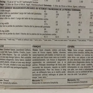 Vintage Simplicity 7143 Pants Shorts and Top Sewing Pattern Misses Size ...