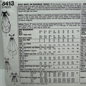 Vintage Simplicity 8413 Wedding Bridal Gown or Bridesmaid Dress Sewing ...