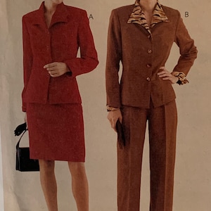 Vintage Mccall’s 9568 Sewing Pattern Lined Jacket Pleated Pants and ...