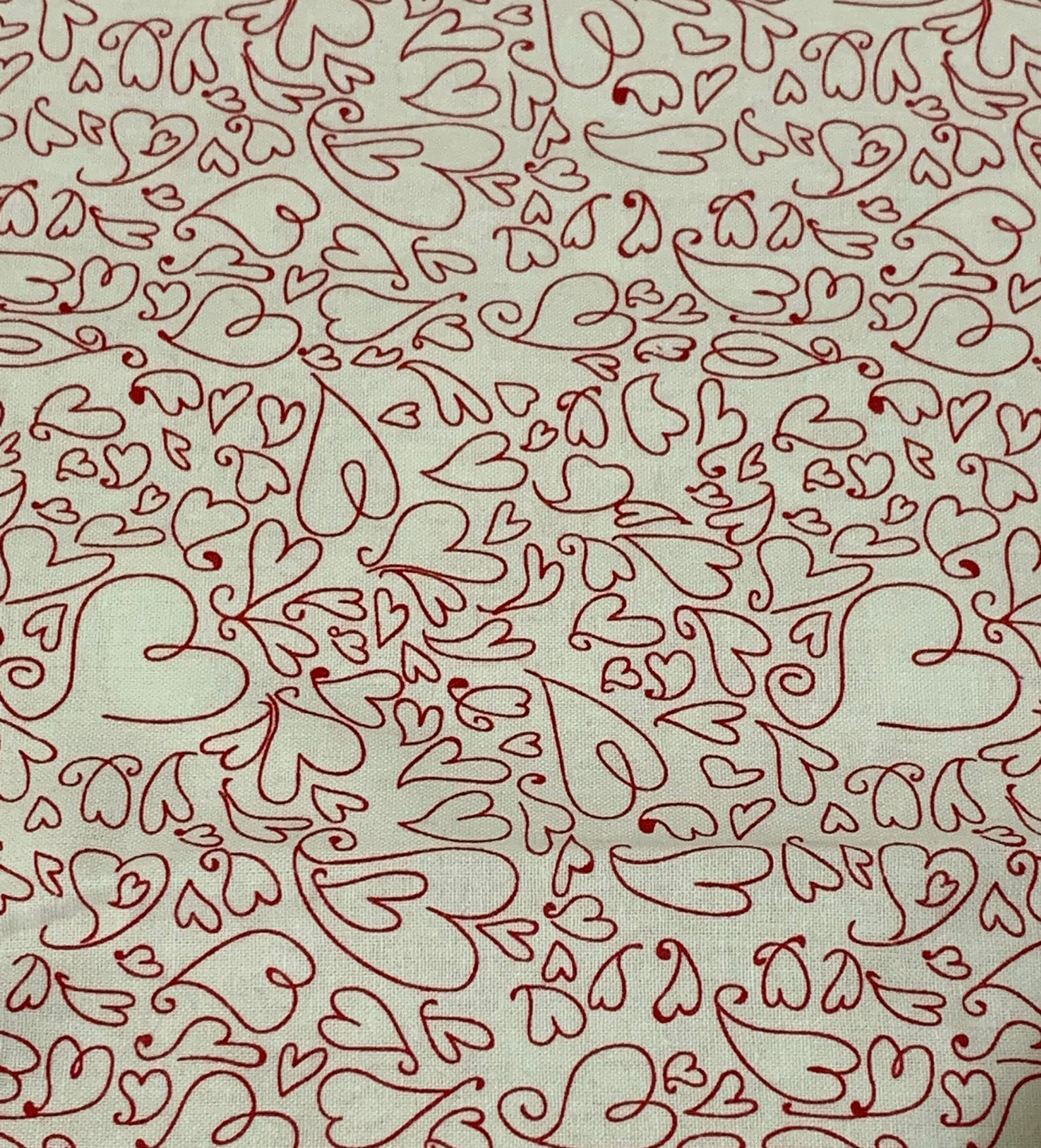 Whimsical Red Hearts Cotton Fabric White Background - Etsy
