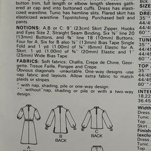 Butterick 4159 Misses Dress Tunic Top and Skirt Sewing Pattern Vintage ...