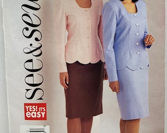 Easy to Sew Misses and Misses Petite Short Jacket Top Skirt and Pants ...