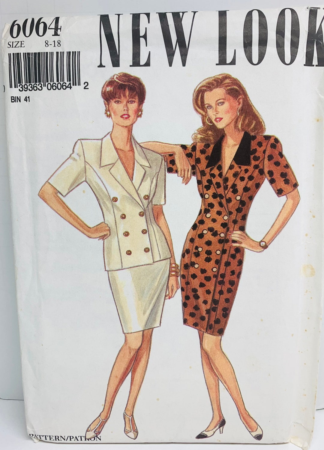 Vintage New Look 6064 Double Breast Dress or Jacket and Straight Skirt ...