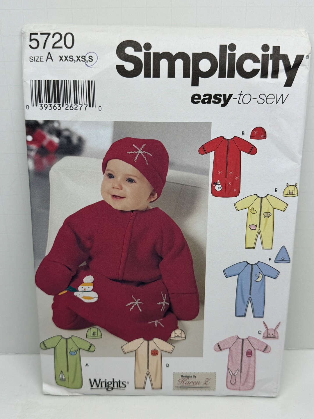 Simplicity 5720 Sewing Pattern Make Your Own Baby Layette Bunting Sleep ...