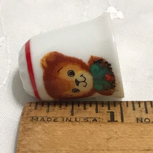 Vintage Reutter Porcelain Christmas Thimble With Teddy Bear Made in ...