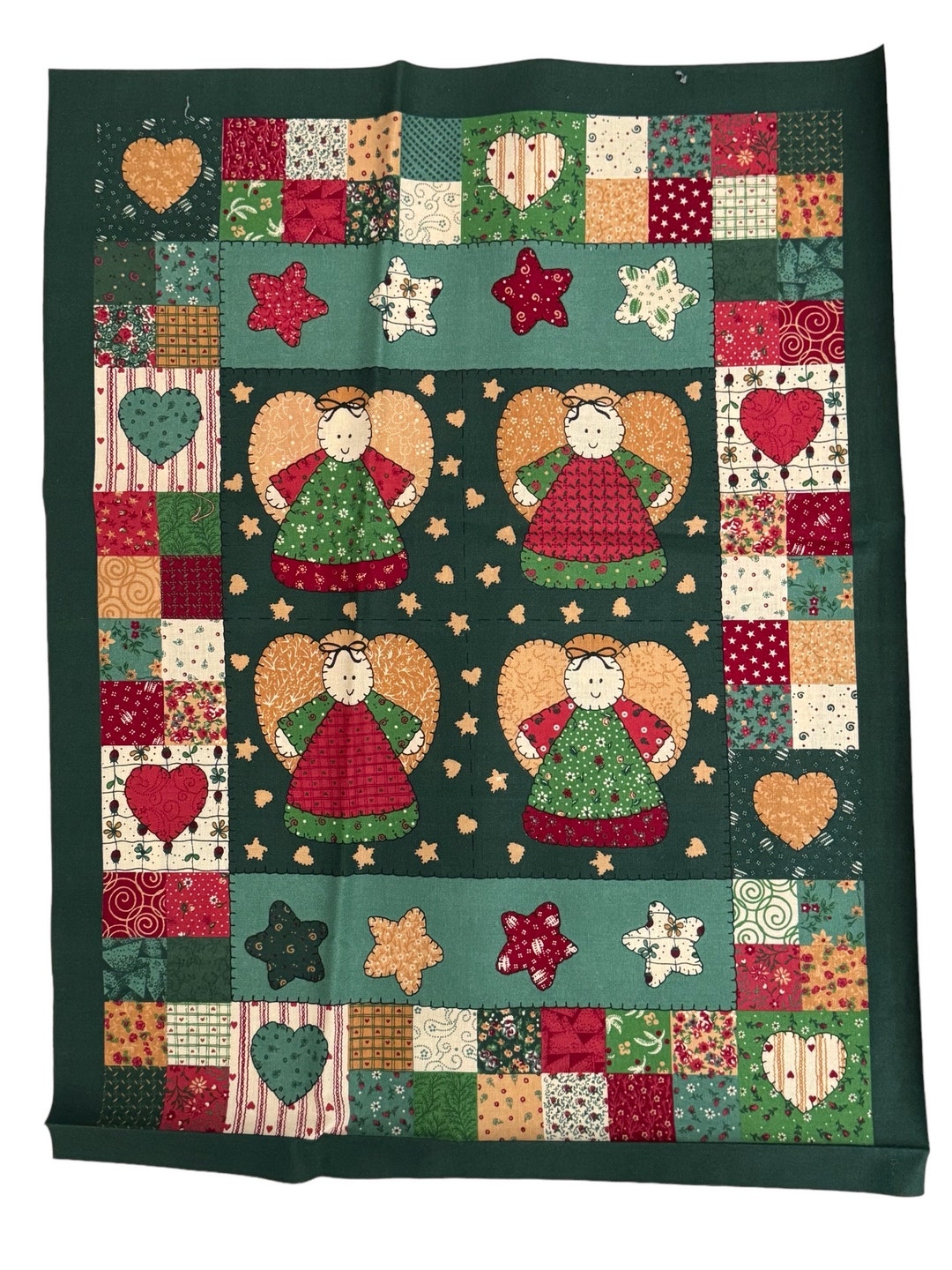 Little Angel Doll Quilt and Mini Pillow Panel Primitive Cotton Fabric ...