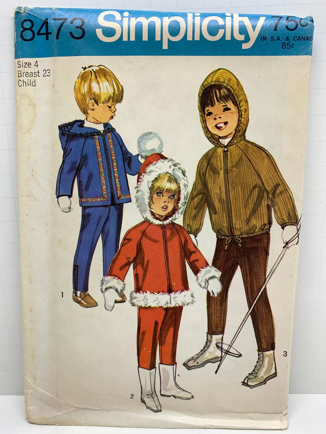 Simplicity 8473 Child’s Hooded Lined Jacket and Snow Pants Vintage ...
