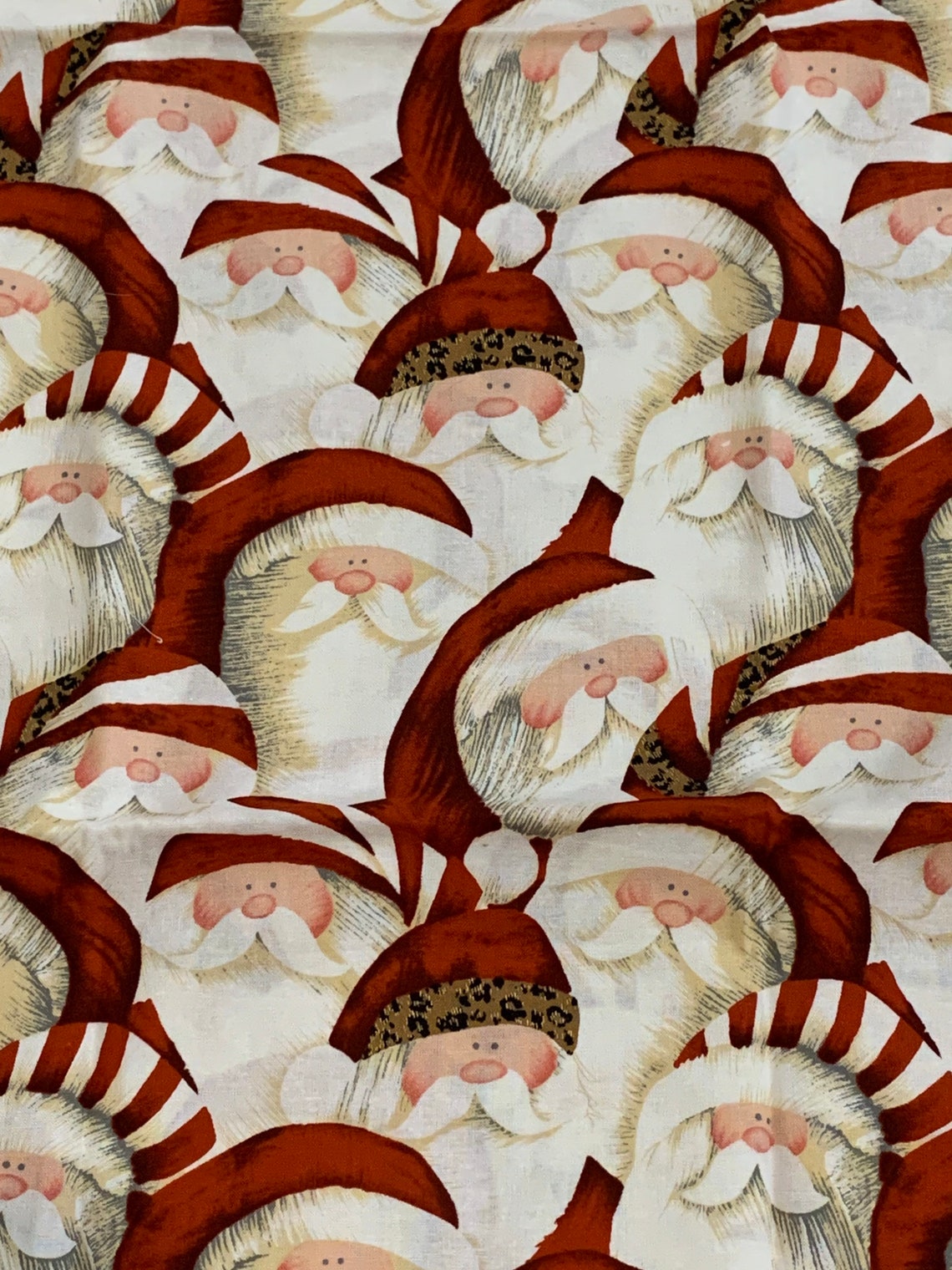 Santa Claus Christmas Fabric Cotton Quilt Quality Brother | Etsy