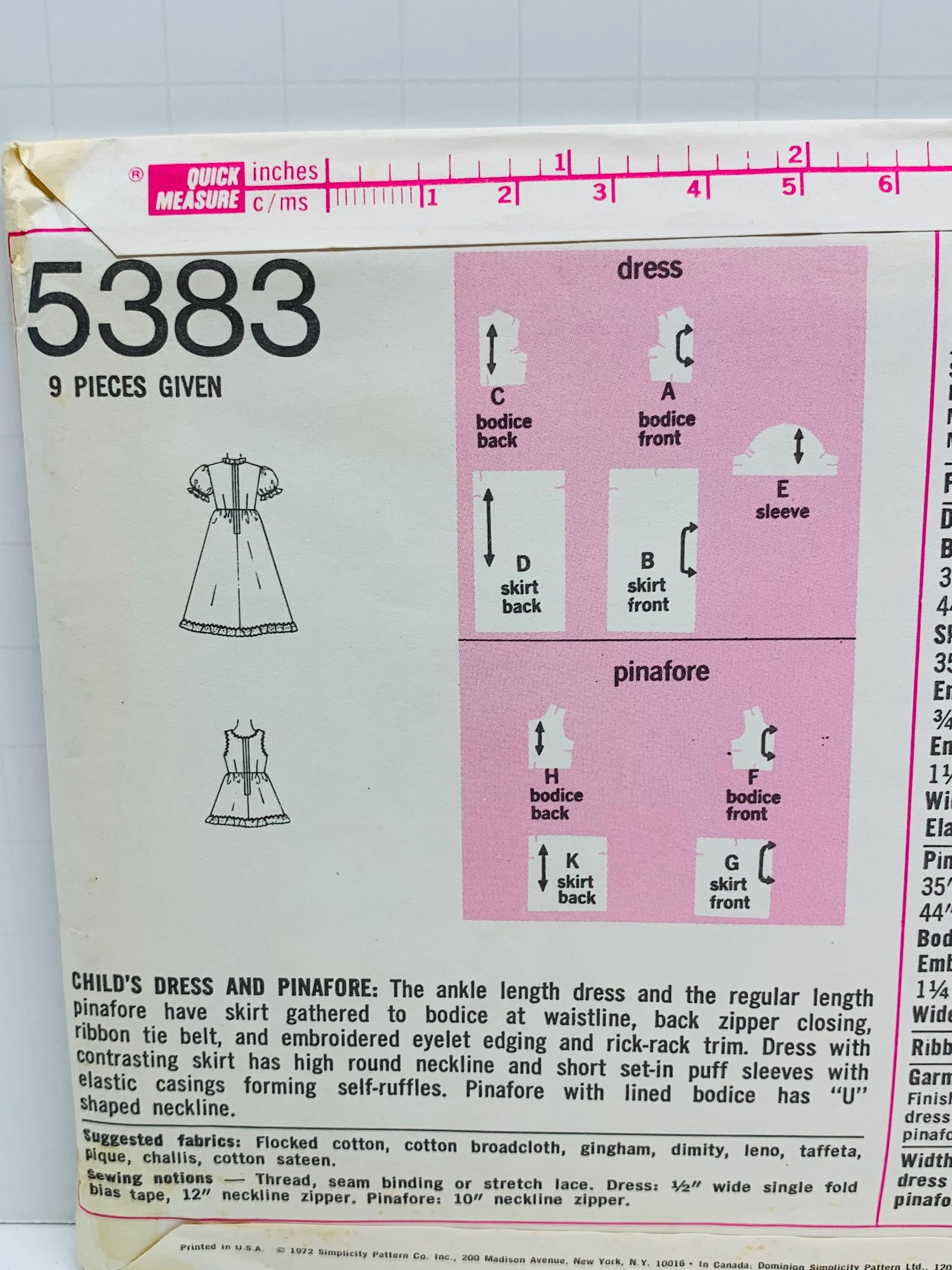 Girl’s Cottagecore Ruffled Dress and Pinafore Sewing Patterns Vintage ...