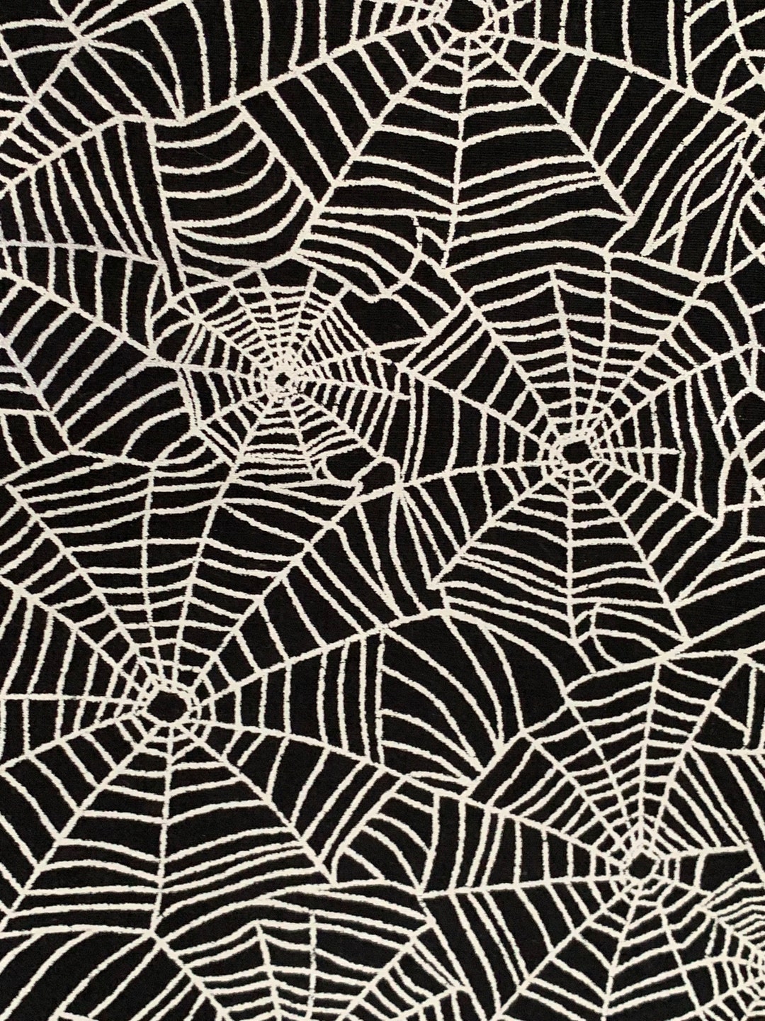 Halloween Fabric Cotton Spider Webs Silver on Black by the Yard - Etsy