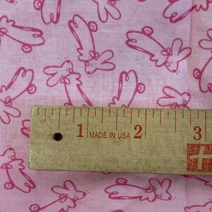 Pink on Pink Cotton Bunny Rabbit or Easter Fabric Tone on Tone One Yard ...