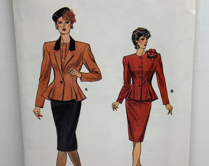 VTG Vogue 9659 Misses Flared Jacket and Straight Skirt Suit Sewing ...