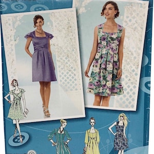 Misses Dress Sewing Pattern Fitted Bodice Pleated Skirt Simplicity 0454 ...