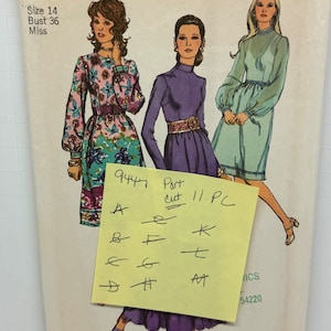 Vintage 70s Misses BOHO Dress in Two Lengths Simplicity 9447 Sewing ...