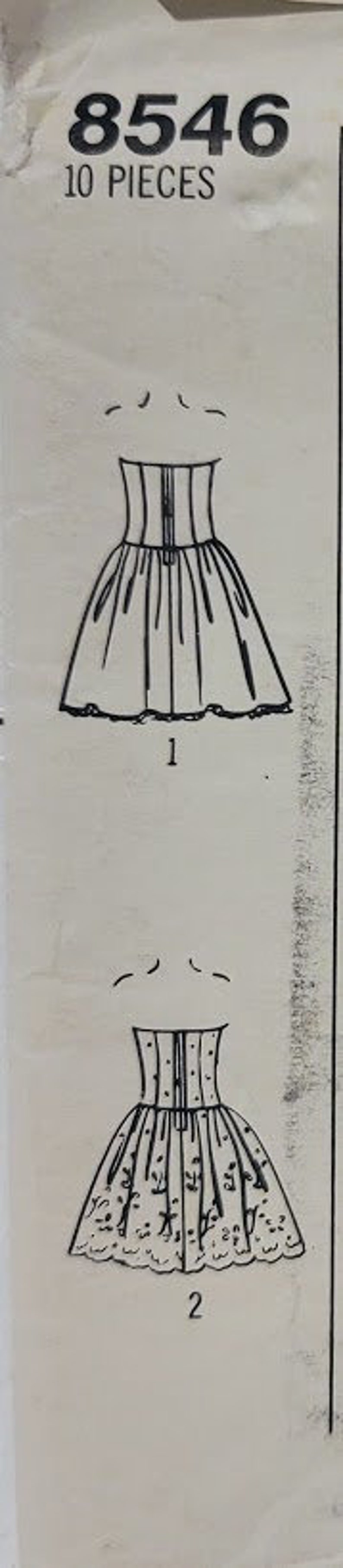 Vintage Simplicity 8546 Misses Strapless Cocktail Dress Sewing Pattern ...