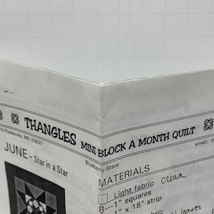 Thangles Star in a Star Quilt Kit Vintage 1999 June Block of the Month ...