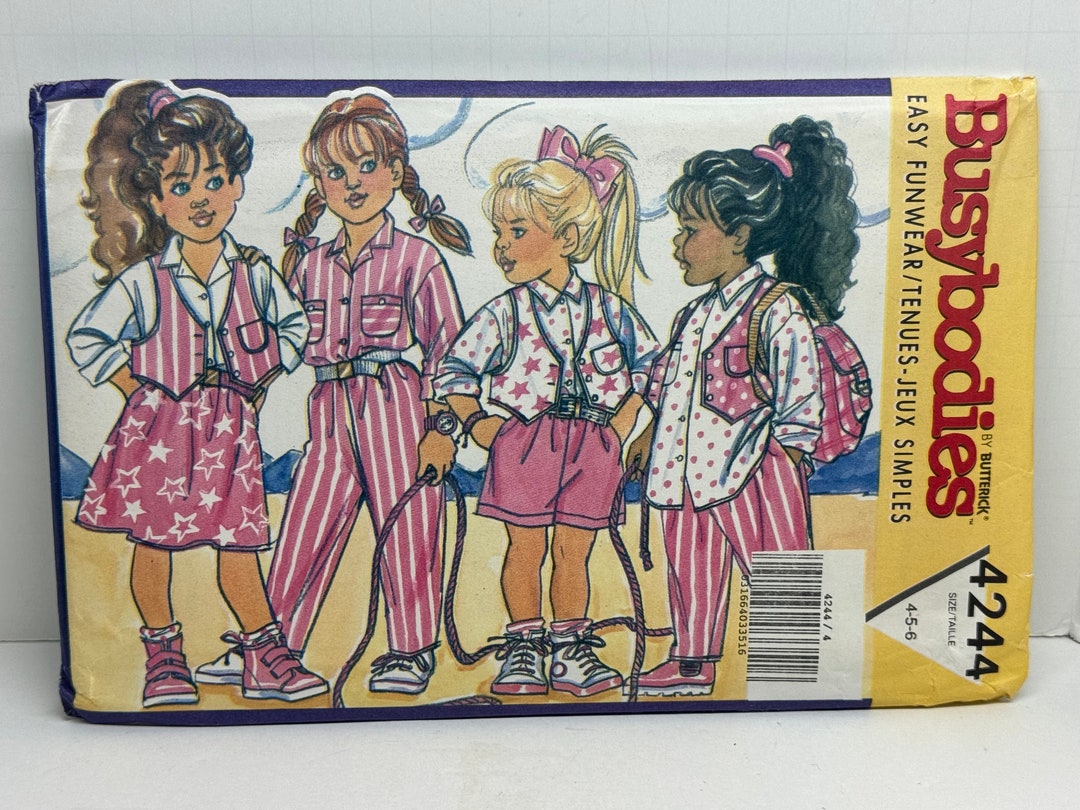 Butterick 4244 Busybodies Girl’s Vest Top Skirt Pants and Shorts Sewing ...