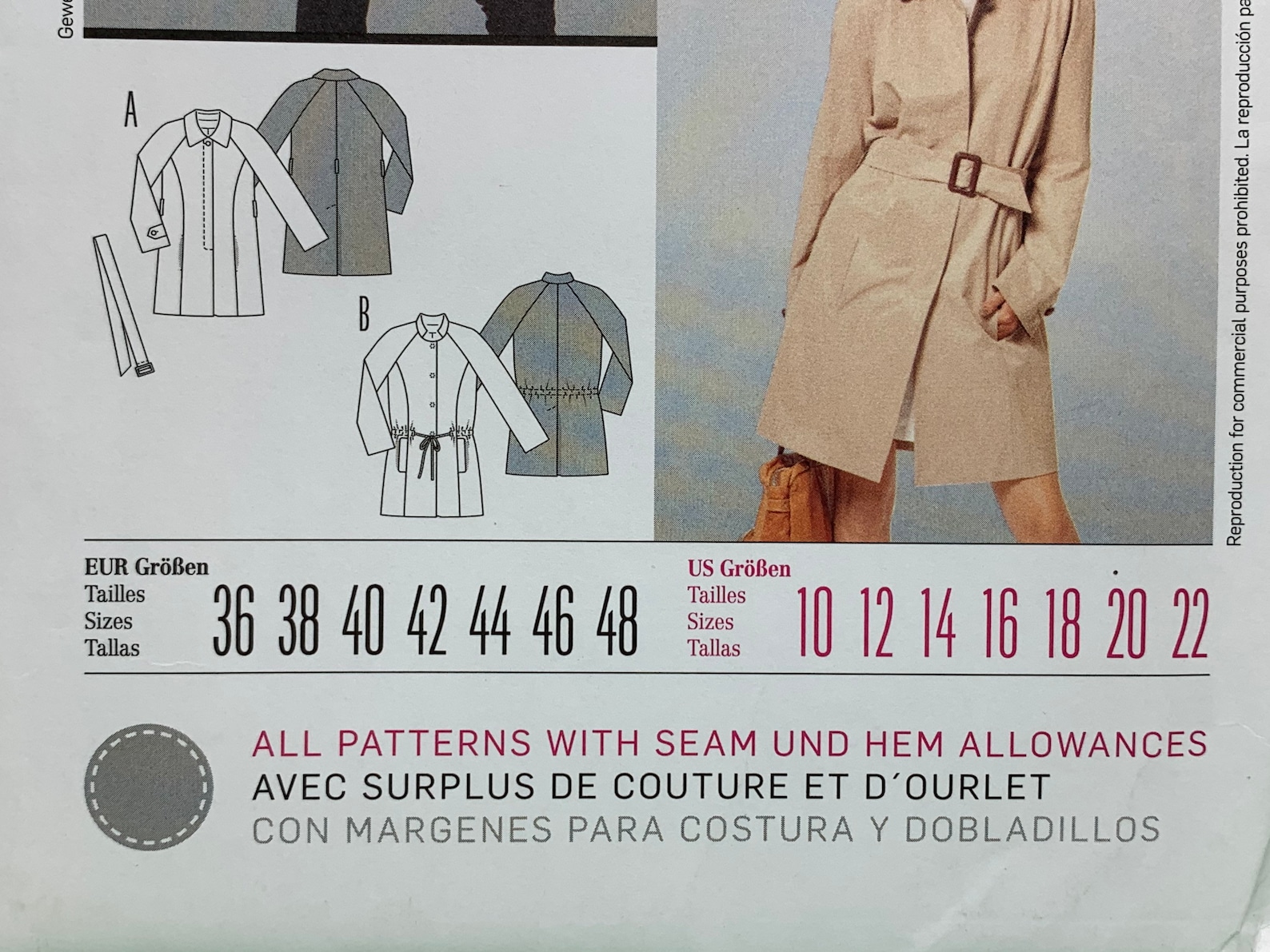 Burda Style 7360 Coat Jacket Sewing Pattern Belted Trench Coat | Etsy