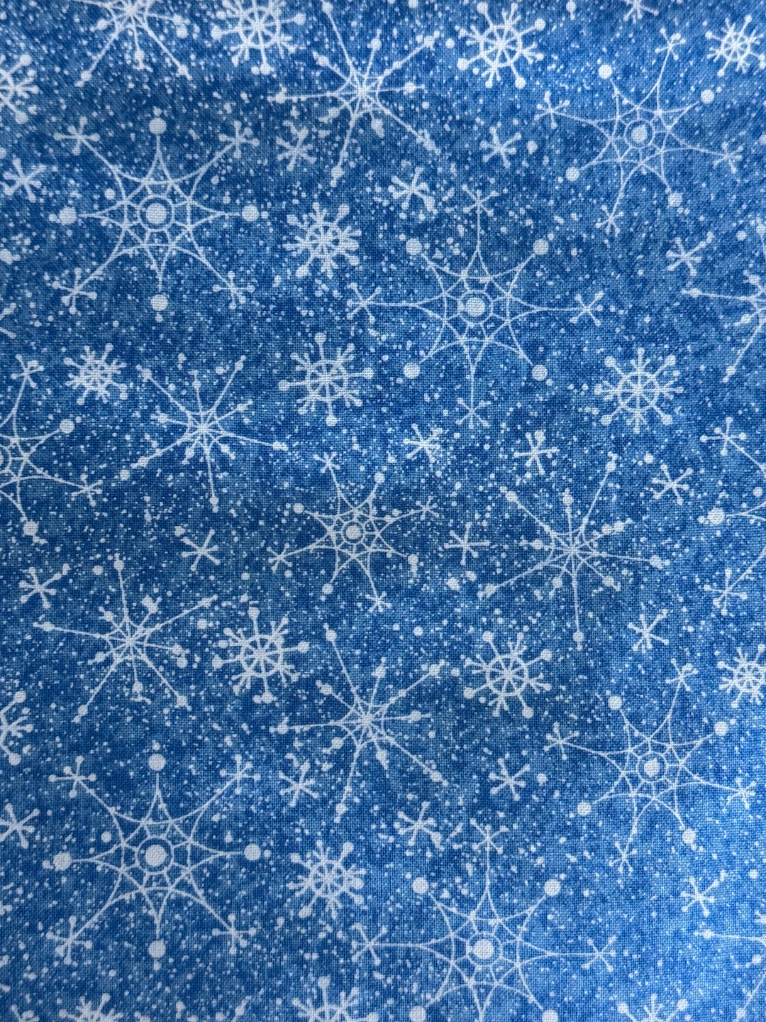 Snowflake Cotton Christmas Fabric Blue and White Quilt Shop Quality ...